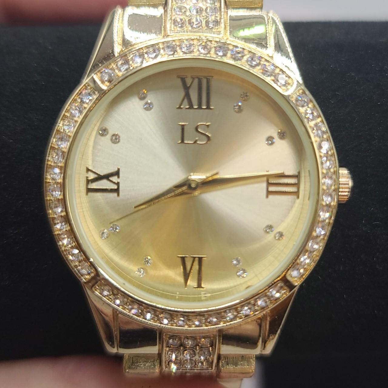 LS Gold Tone And Crystal Women's Watch. Yellow gold... - Depop