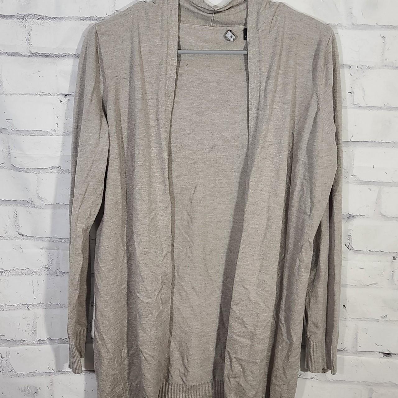 Cyrus Open Front Long Line Cardigan Grey Medium.... - Depop