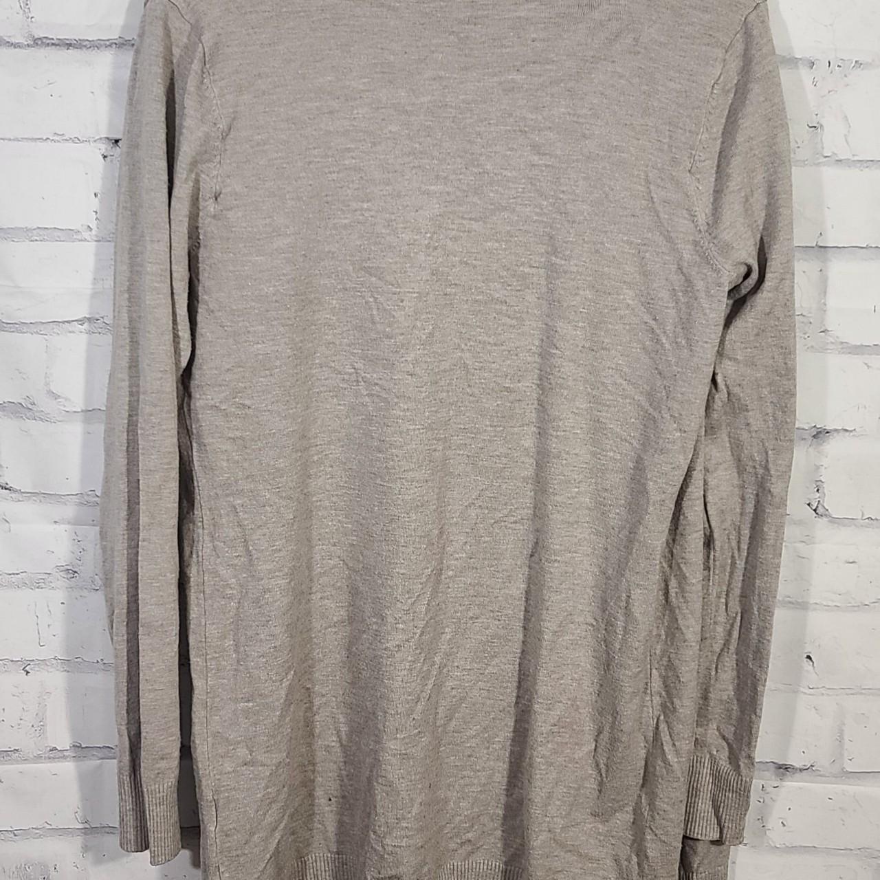 Cyrus Open Front Long Line Cardigan Grey Medium.... - Depop