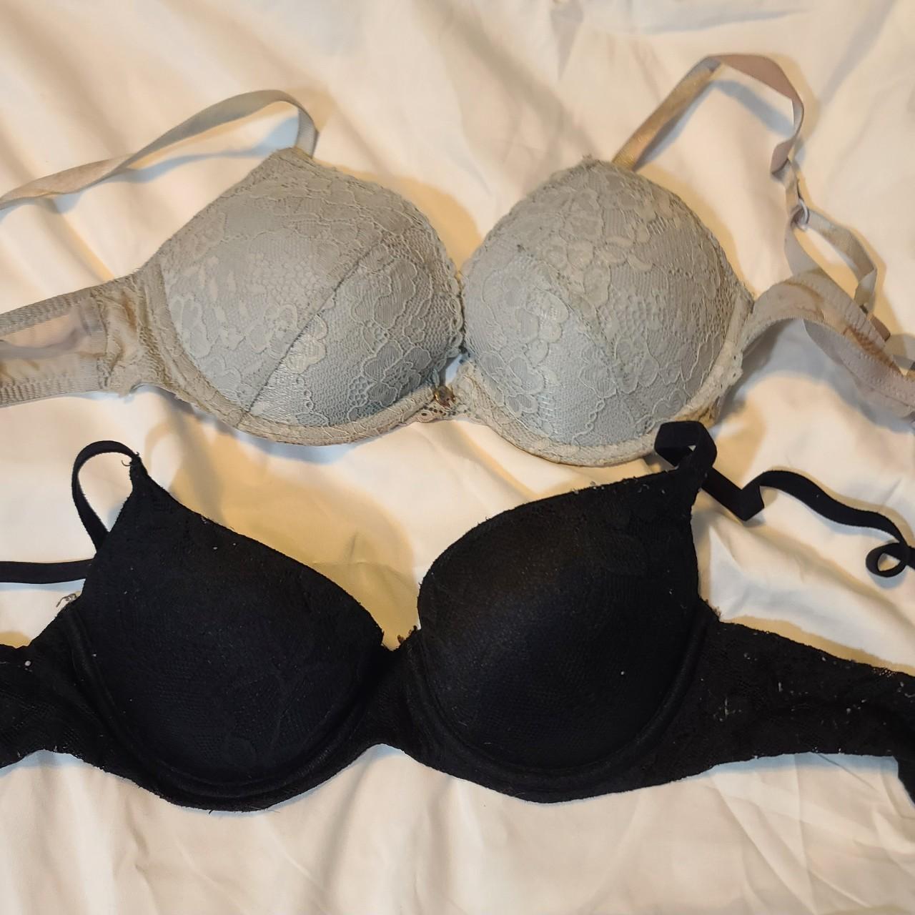 Set Of 2 Lace padded Bras, 34A. One white lace bra... - Depop