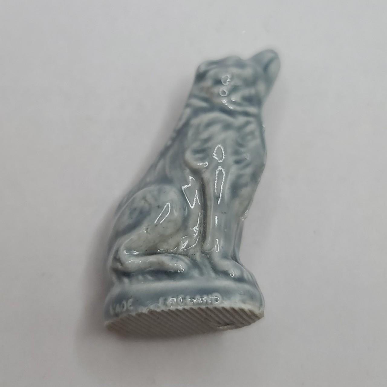 Vintage Wade Whimsies Wolf Miniature Figurine. 1.5"... - Depop