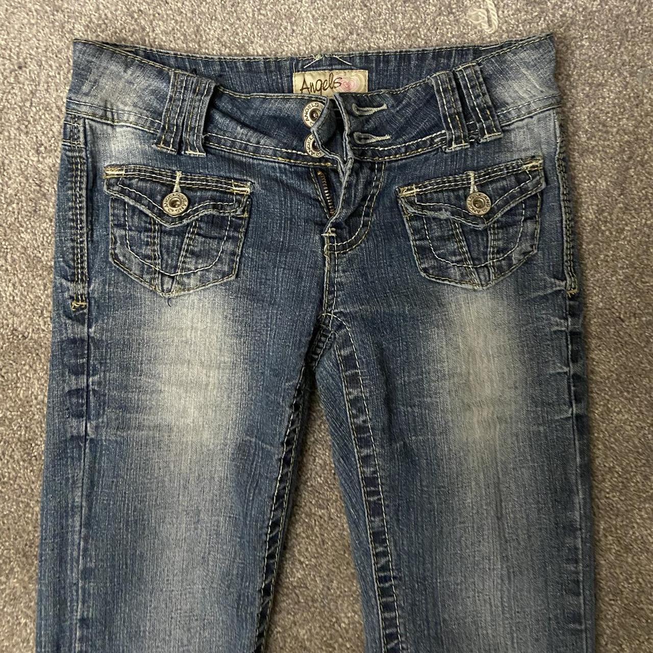 Y2K Thrifted Angel Jeans SIZE 26 Waist: 13... - Depop