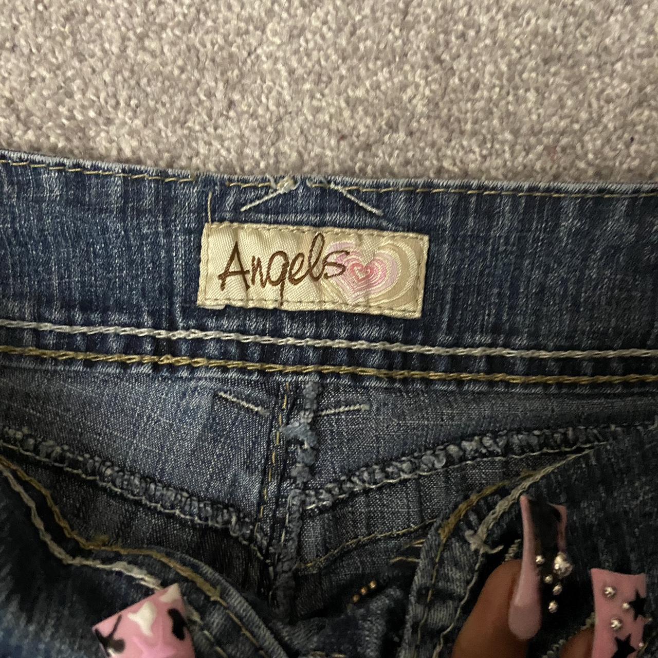 Y2K Thrifted Angel Jeans SIZE 26 Waist: 13... - Depop