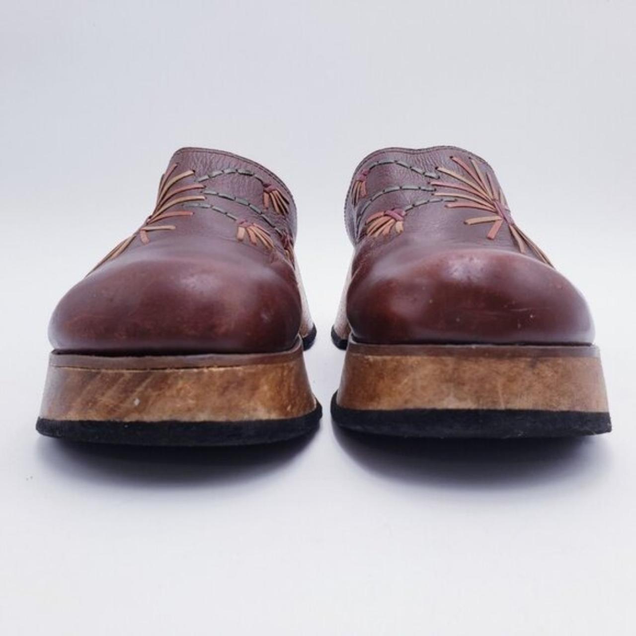 Vintage 90s Bongo Brown Leather Platform Clog Mule... | Depop
