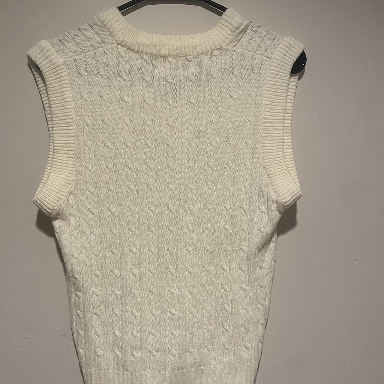 White Knit Vest cute white knit vest, rarely worn... - Depop
