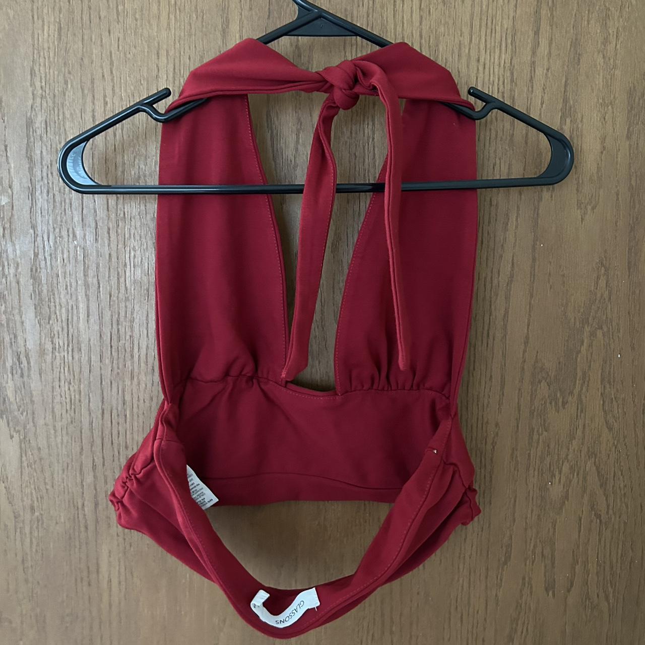 Glassons ruched red halter top. Size small - Depop