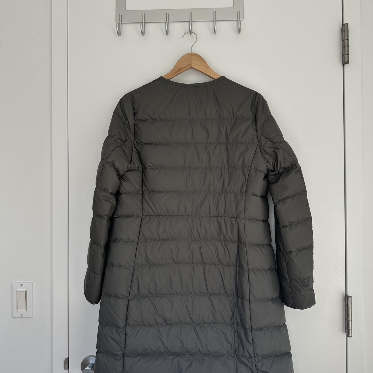 Long green Uniqlo packable puffer with down filling,... - Depop