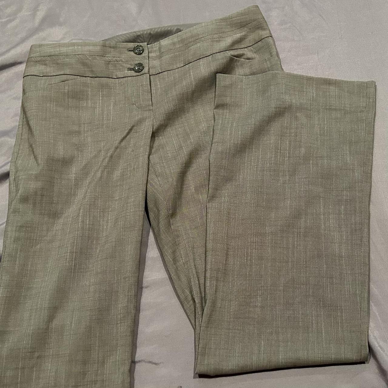 Tan low rise flare leg pants slacks from The Limited... - Depop