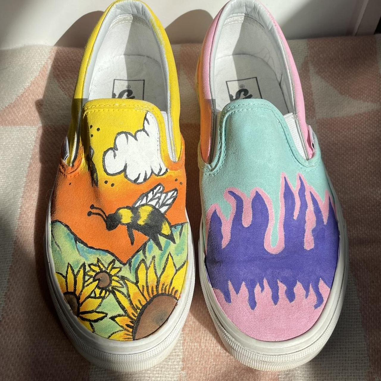 Custom Tyler the creator vans! Hand painted!!... - Depop