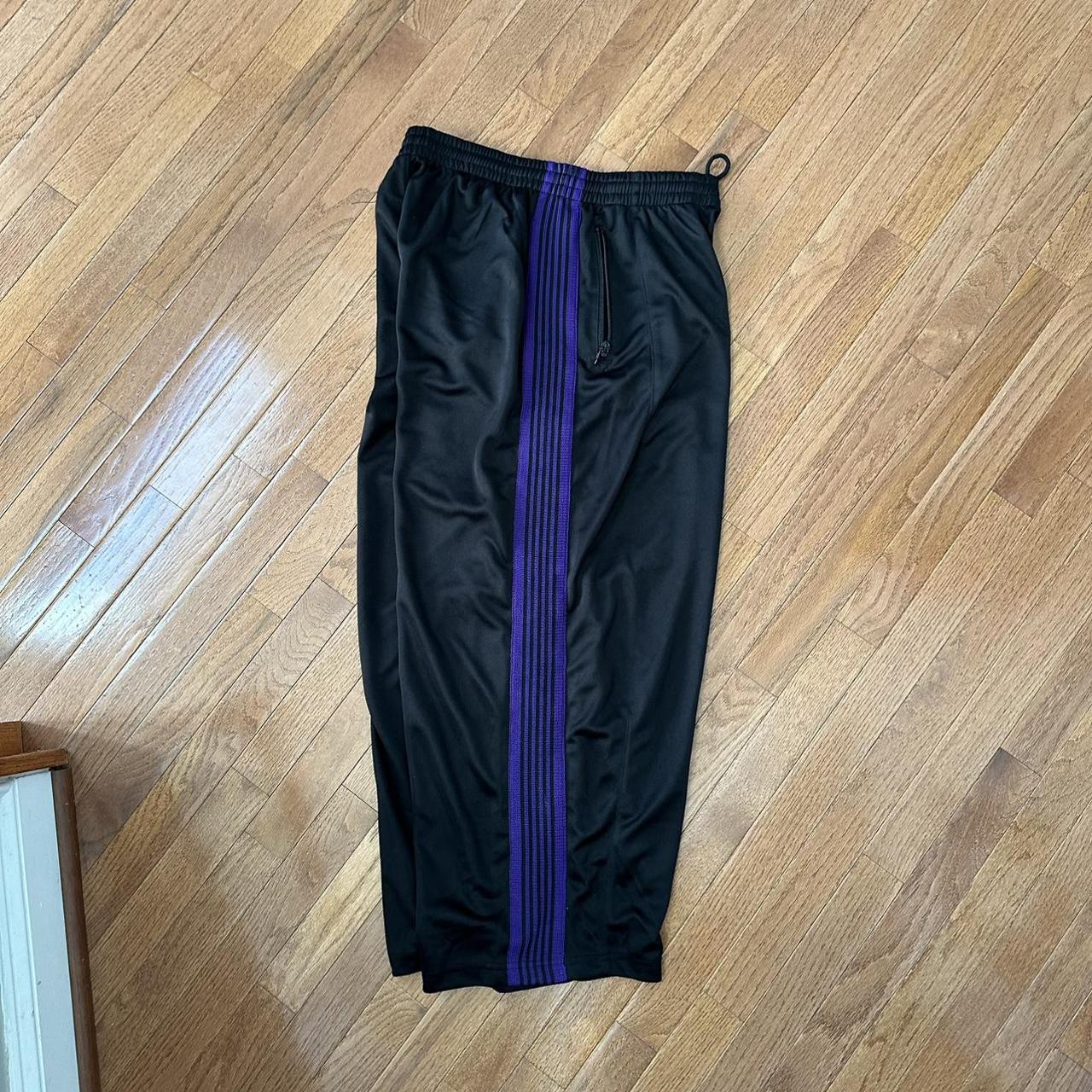 needles hd track pant (black/purple) size L usually... - Depop