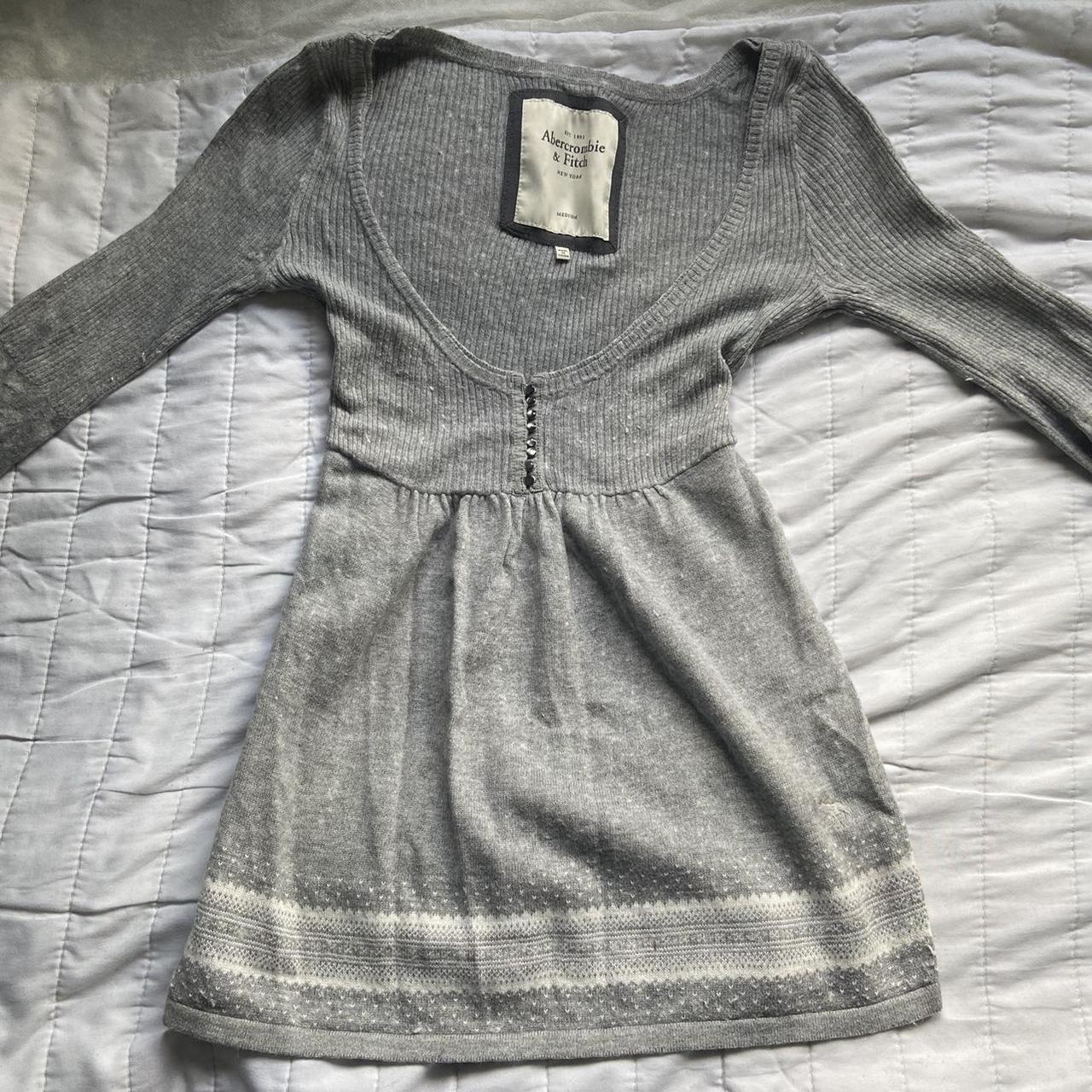 vintage 2000s Abercrombie & fitch deadstock grey 3/4... - Depop