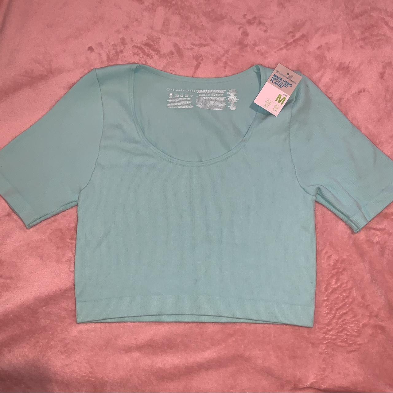 primark activewear mint green ribbed crop top brand... - Depop