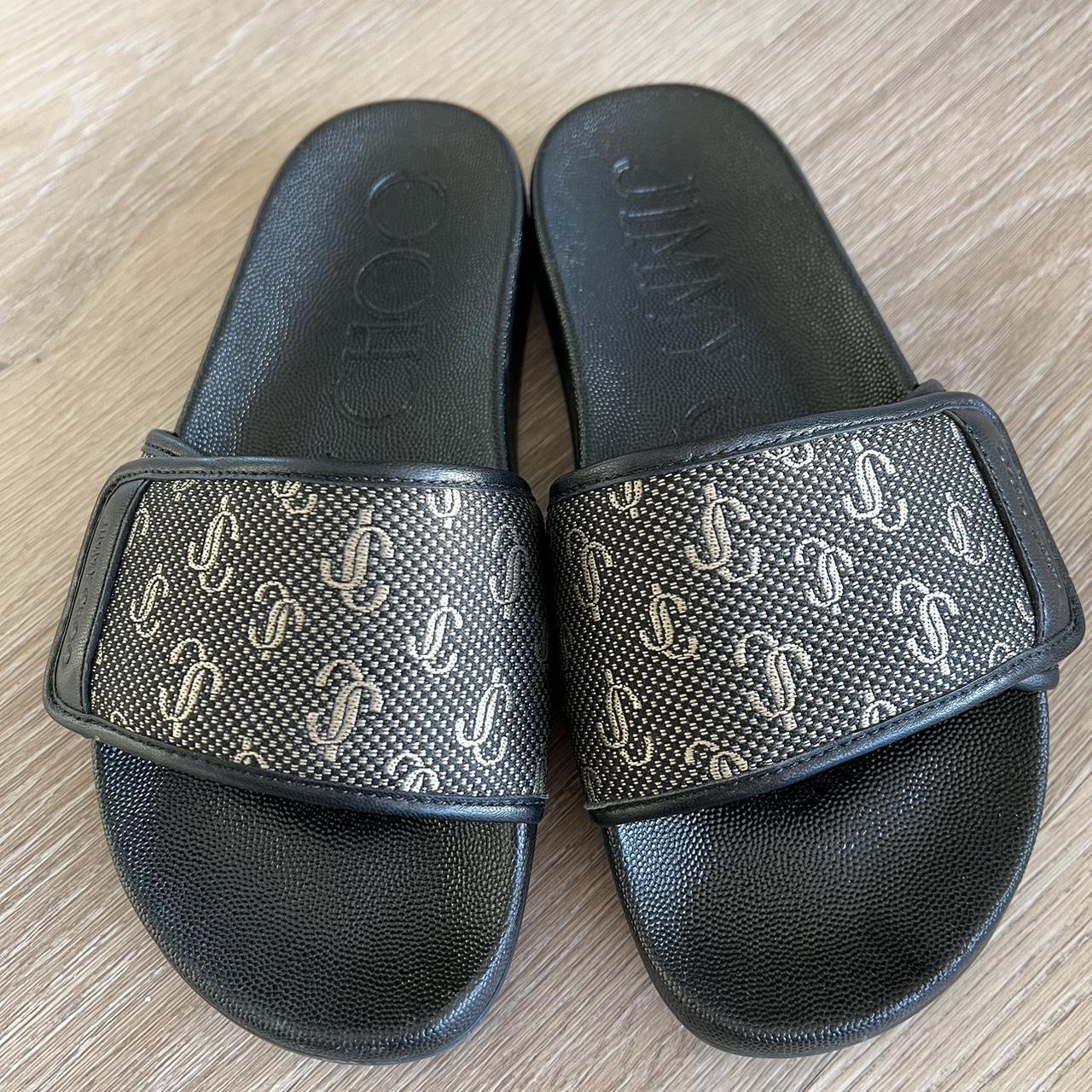 Jimmy Choo Monogram Pool slide size 35 Used... - Depop