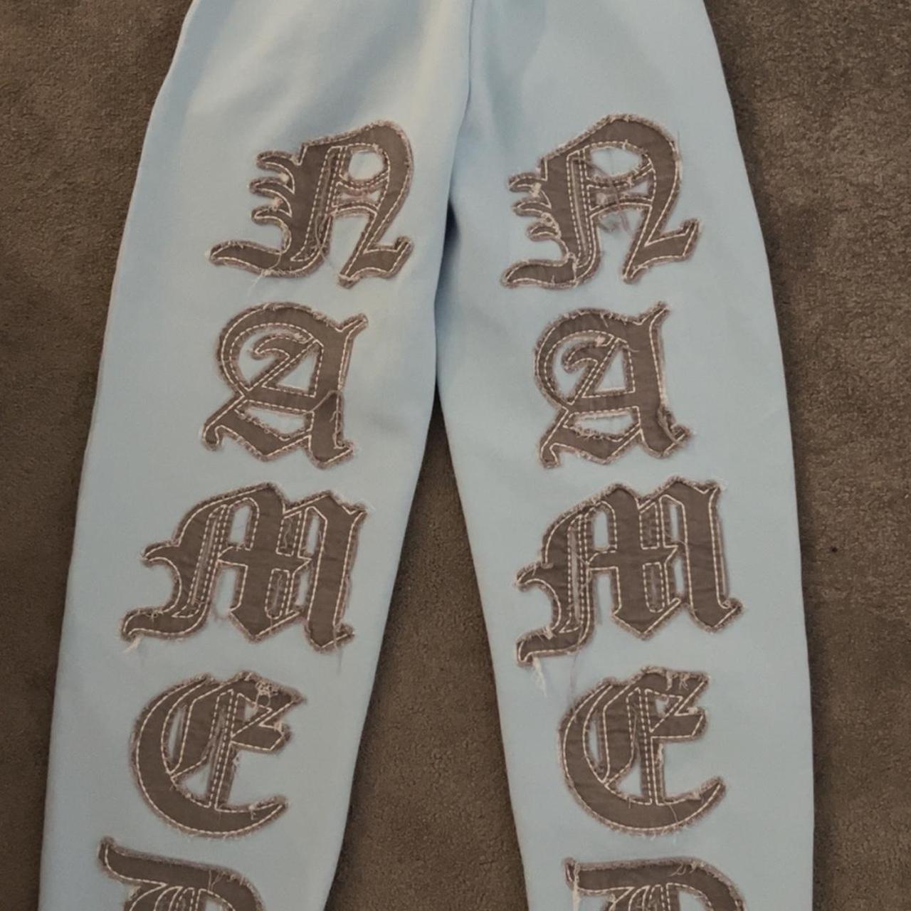 blue and grey named collective joggers | Depop