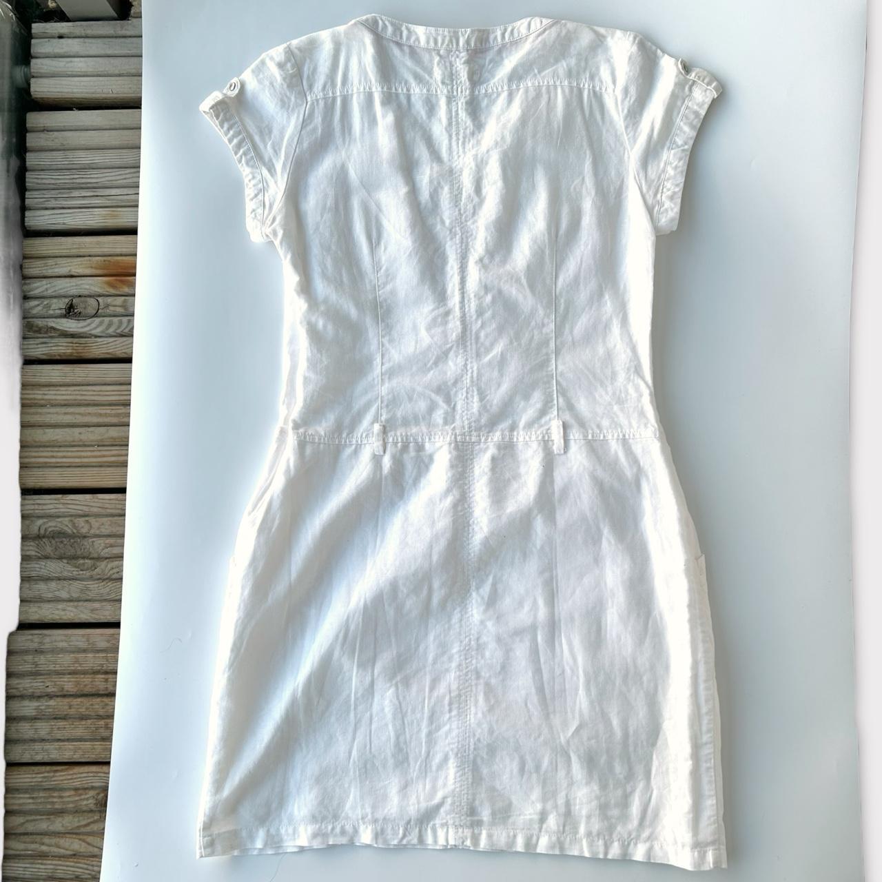 Cache cache white cargo dress with half zip The... - Depop
