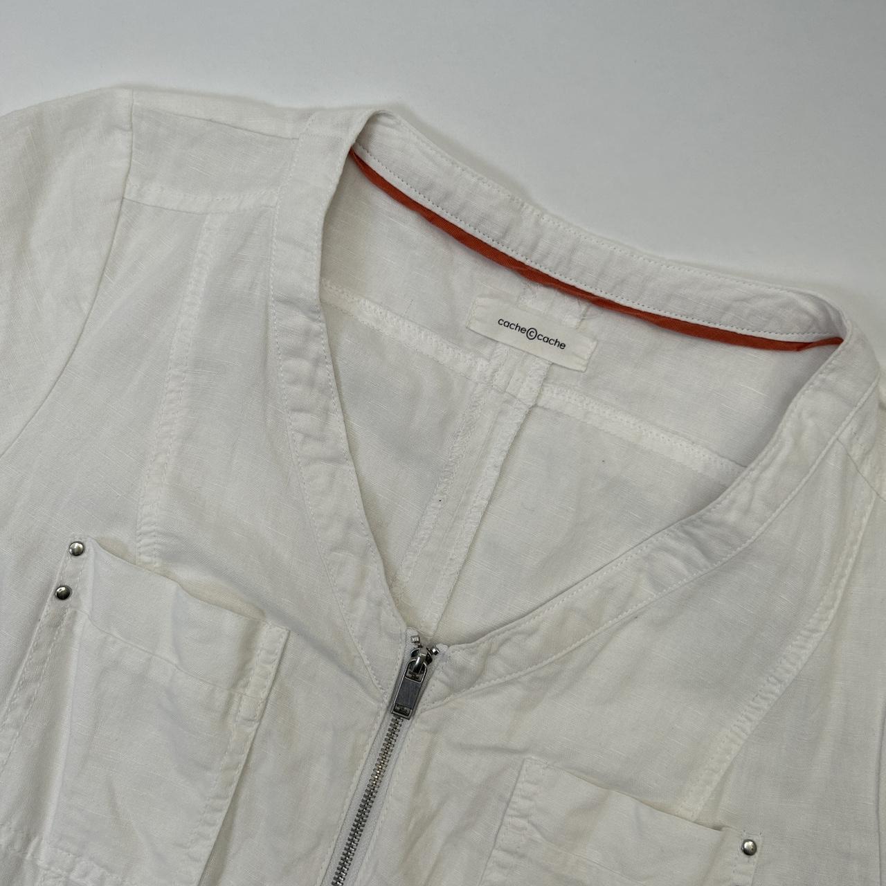 cache cache white cargo summer dress with half zip -... - Depop