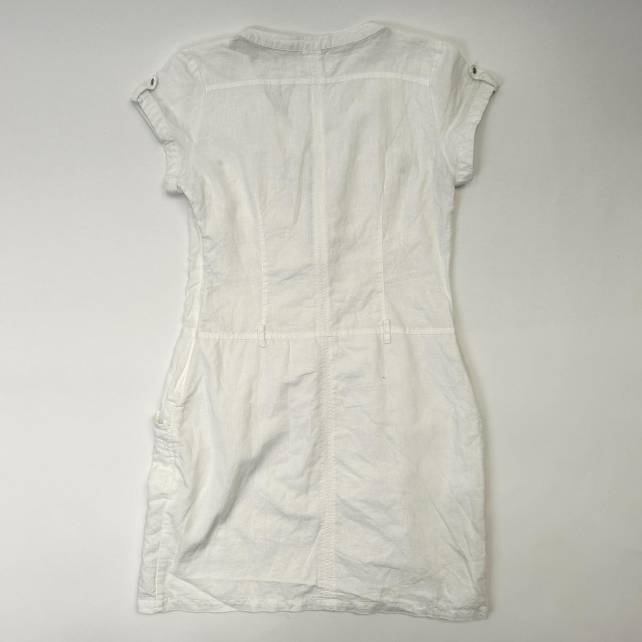 cache cache white cargo summer dress with half zip -... - Depop