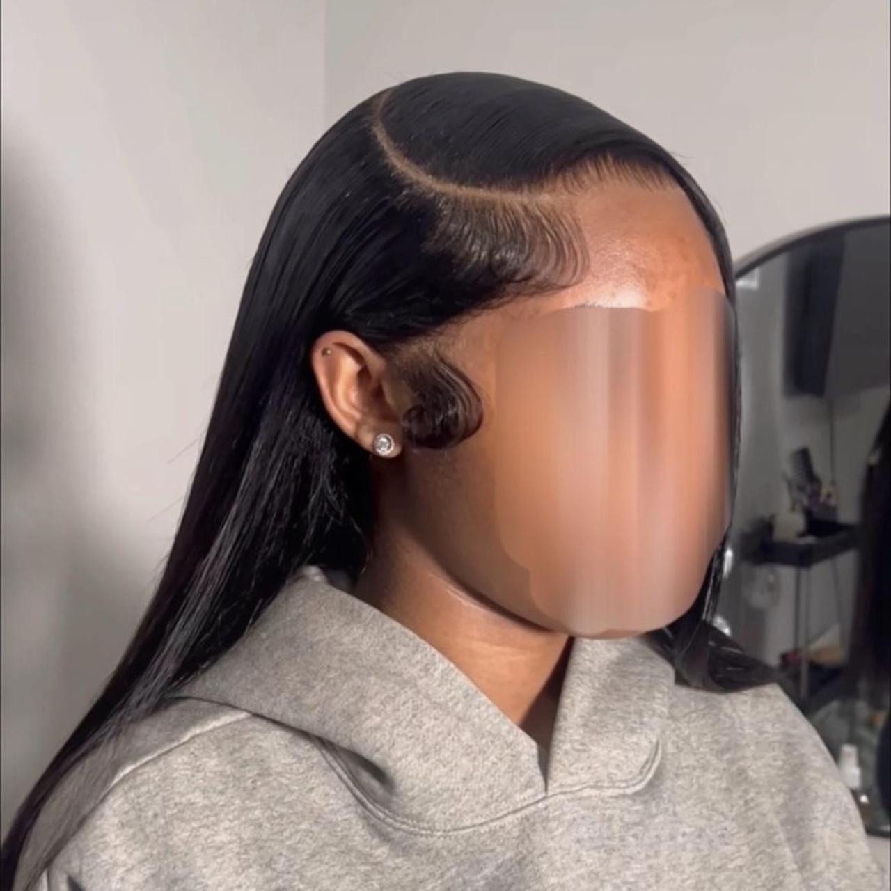 Black 28 inch refurbished human hair wig Previously... - Depop