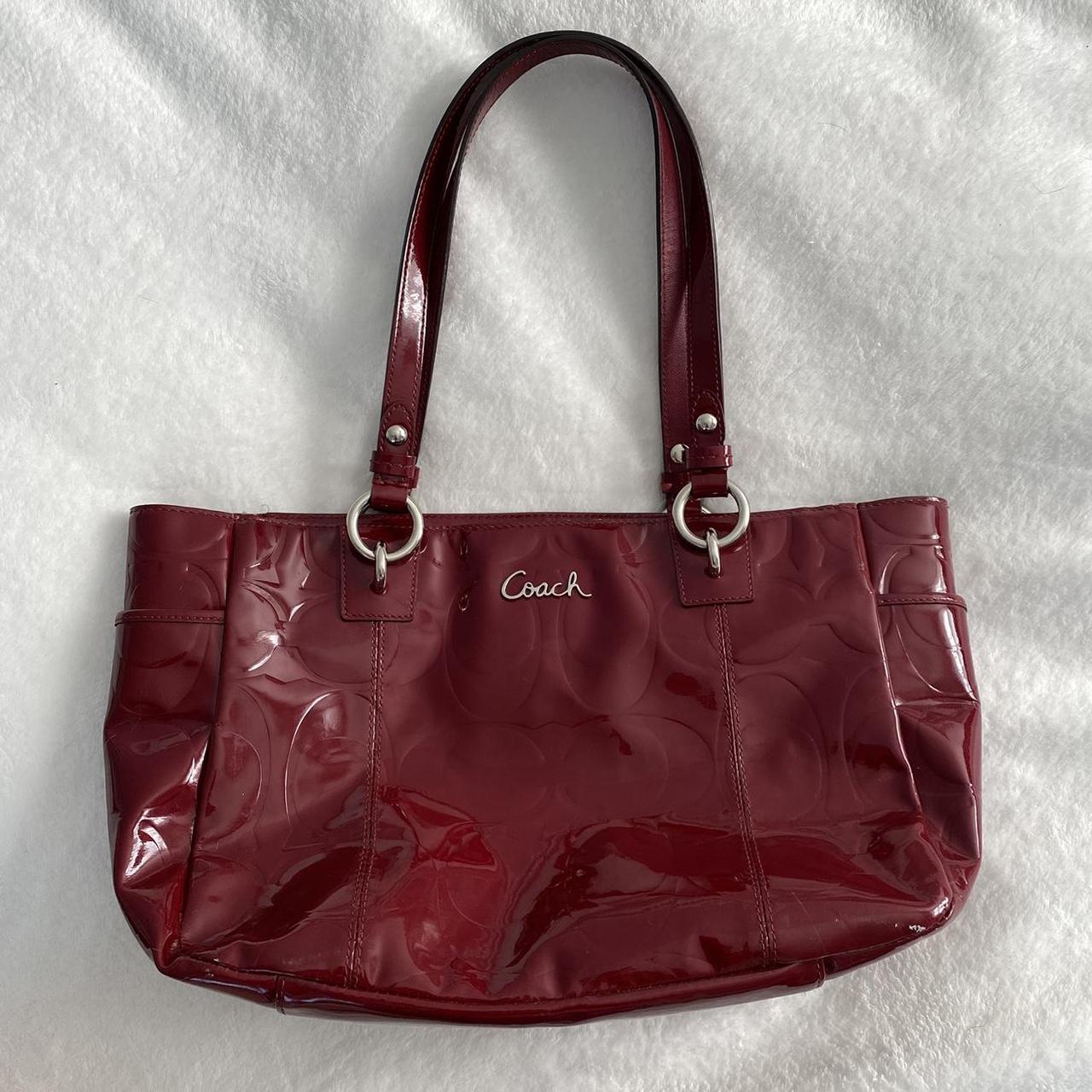 red patent leather coach bag so beautiful 🥹 adds an... - Depop