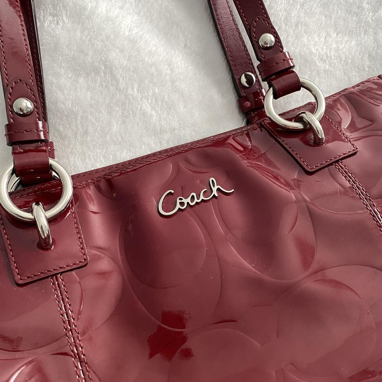 red patent leather coach bag so beautiful 🥹 adds an... - Depop