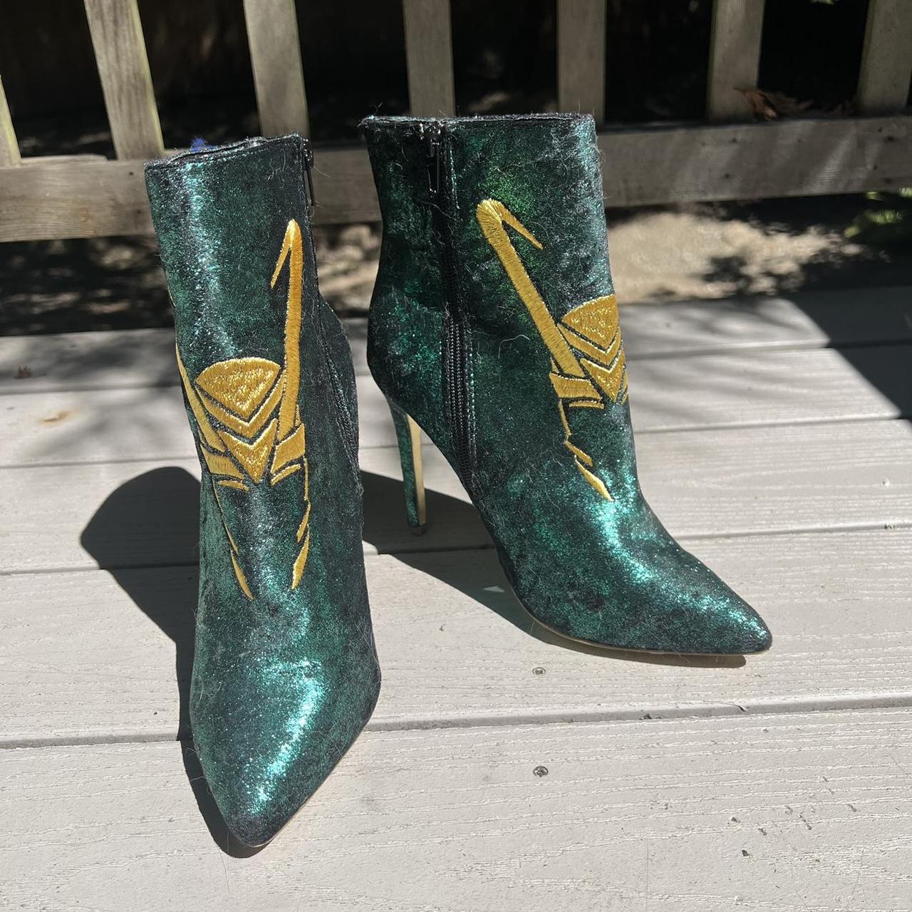 hot topic marvel loki heel boots! brand new never... - Depop