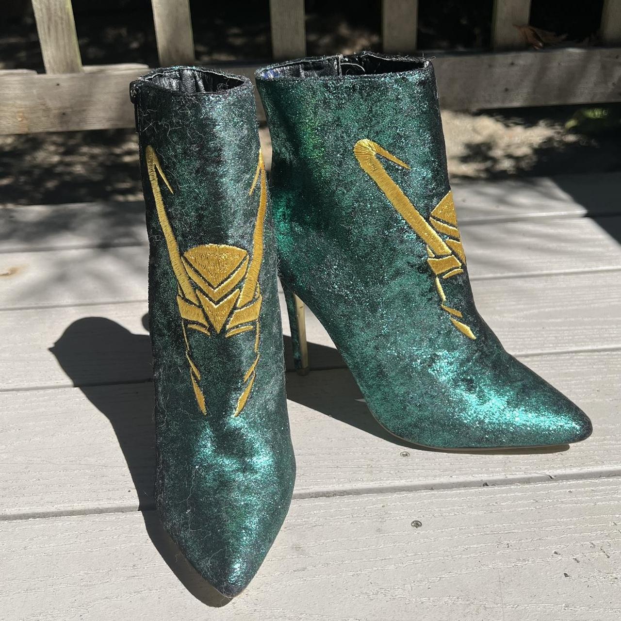 hot topic marvel loki heel boots! brand new never... - Depop
