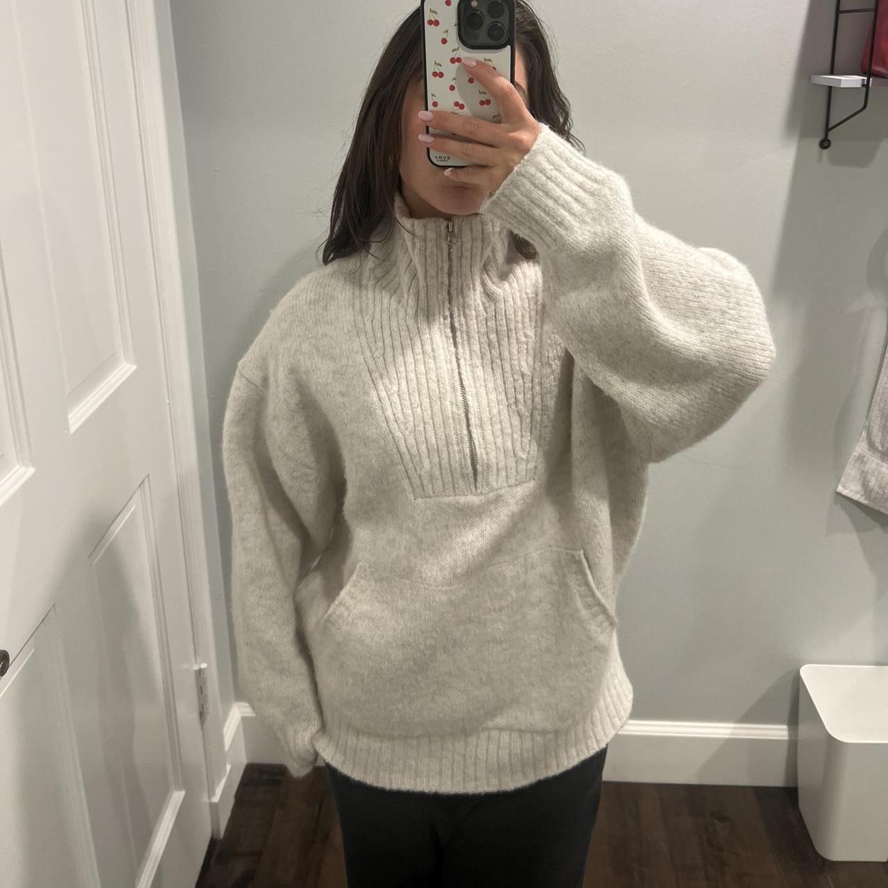 Weekday quarter zip sweater Size small but oversized... - Depop