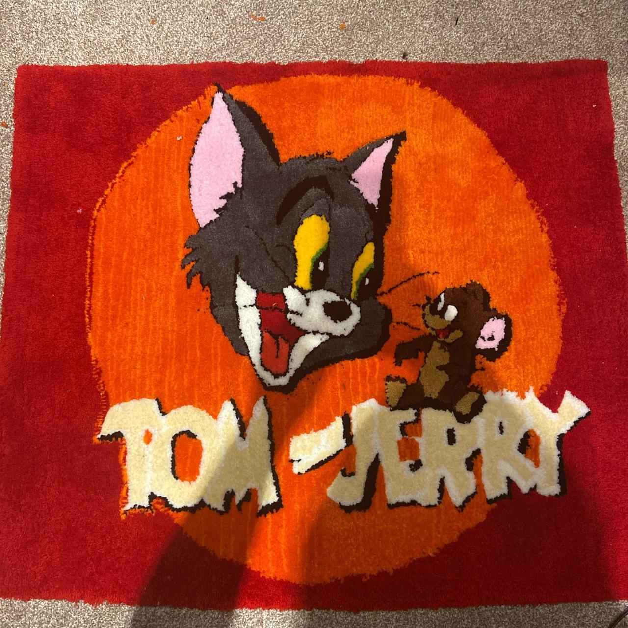 TOM AND JERRY RUG HANDMADE not really sure about... - Depop