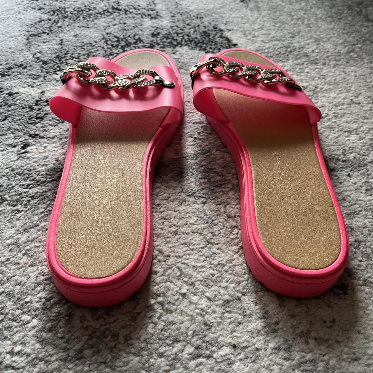 Atmosphere (Primark), Pink Sliders with Chain... - Depop