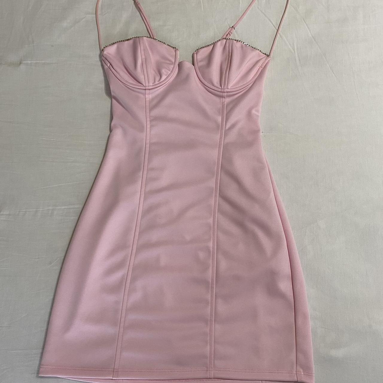 Lucy In The Sky Light Pink Dress With Rhinestone Depop