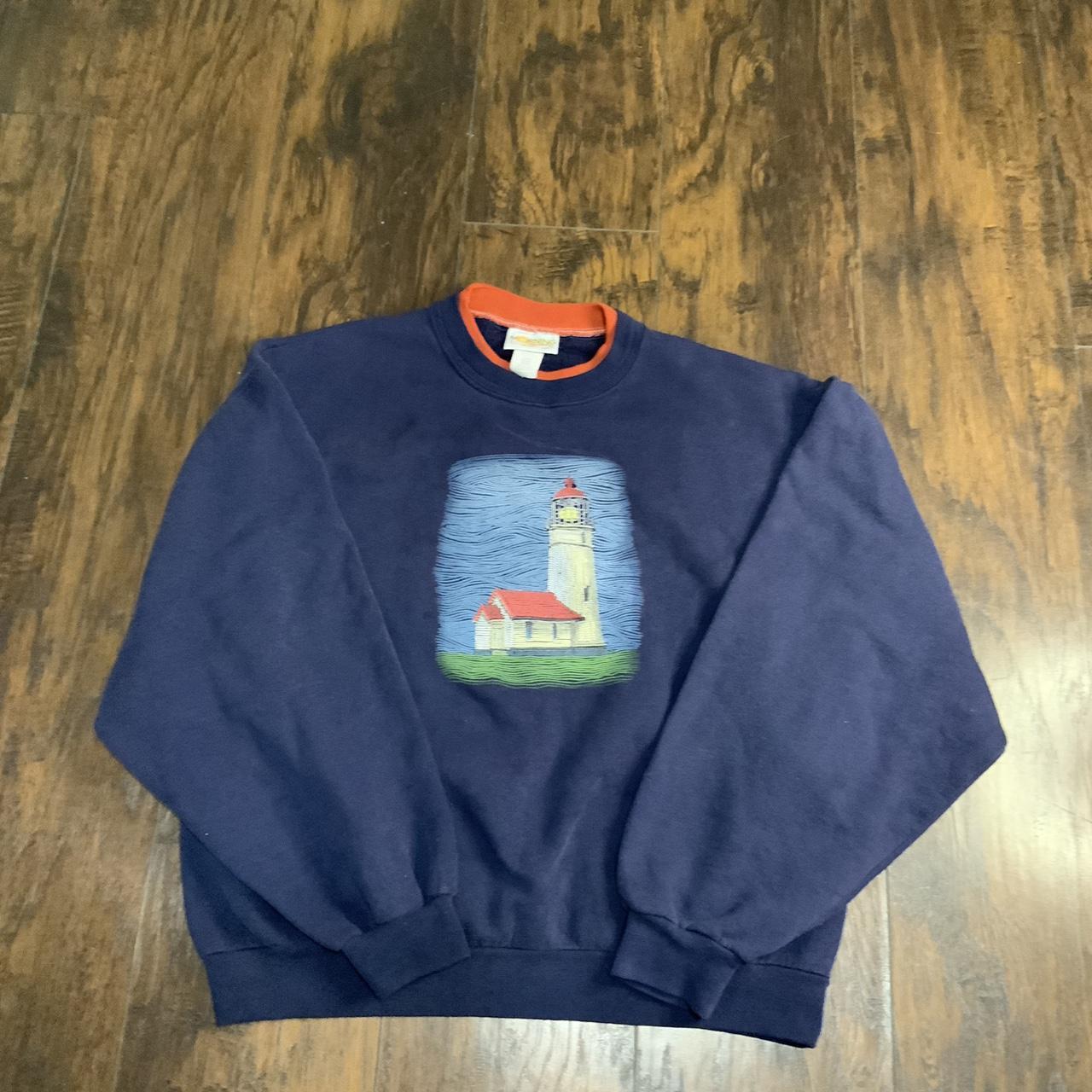 Vintage Morning Sun Lighthouse Crewneck/ Sweatshirt... - Depop