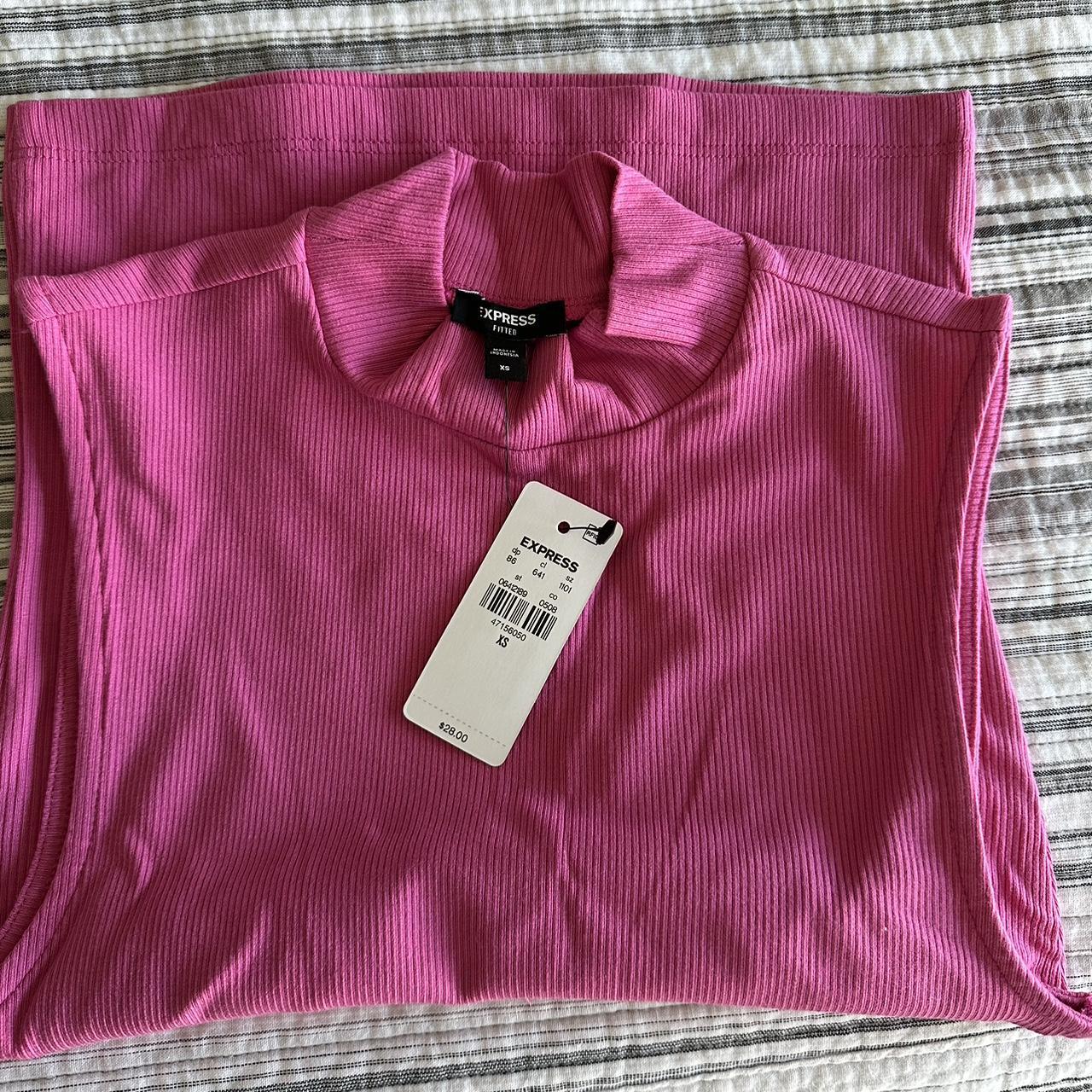 Express pink mock neck tank top NWT never worn... - Depop