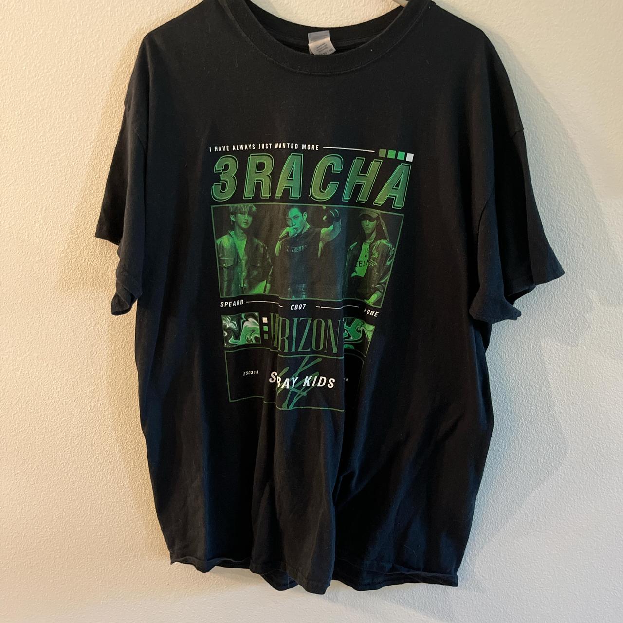 stray kids 3racha black graphic tee sized x-large - Depop