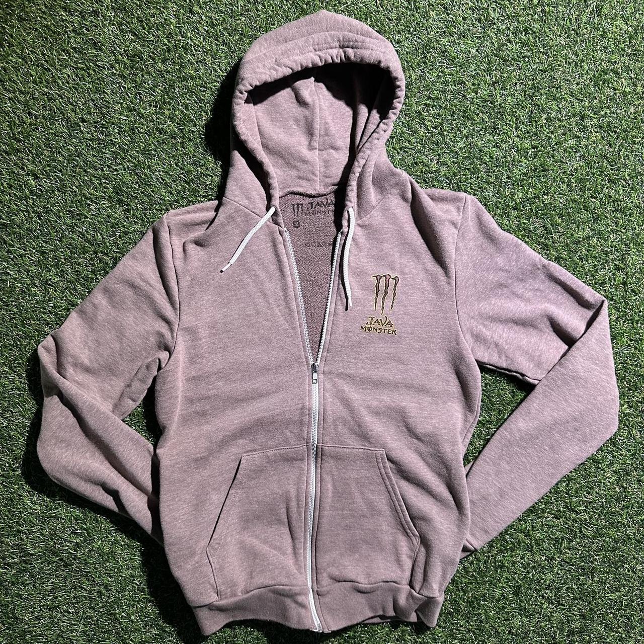Women’s medium brown Java monster energy drink zip... - Depop