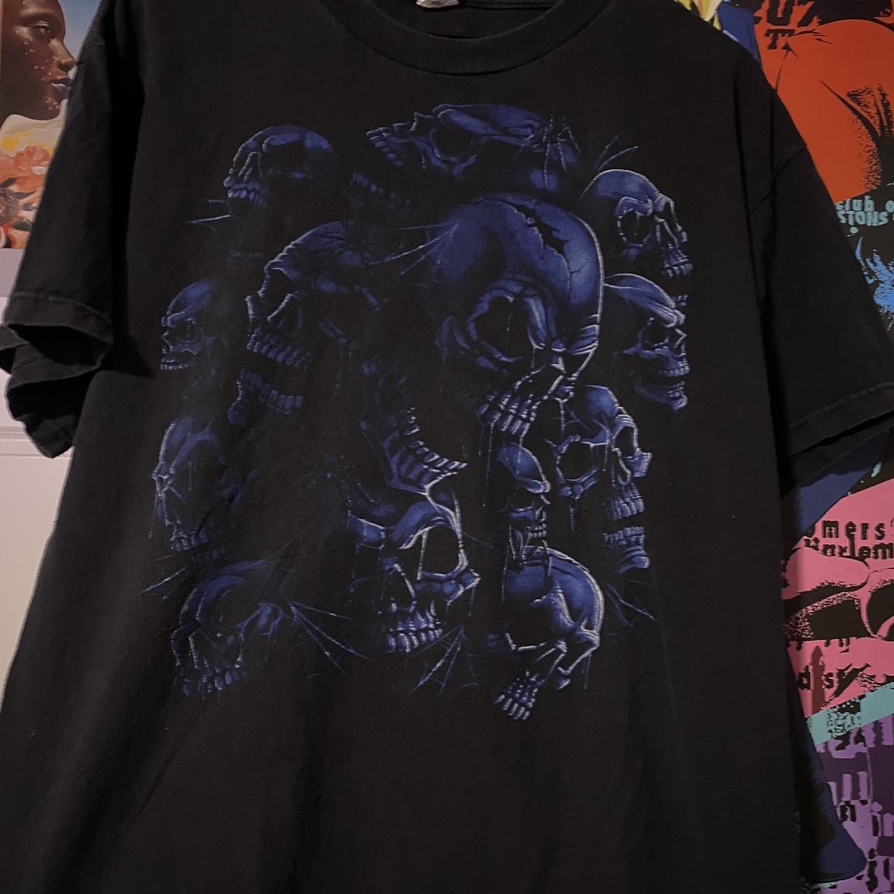 Vintage y2k skull gothic print size Large no... - Depop