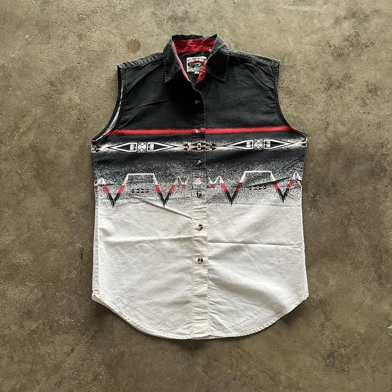 Cumberland Outfitters vintage aztec style button-up... - Depop