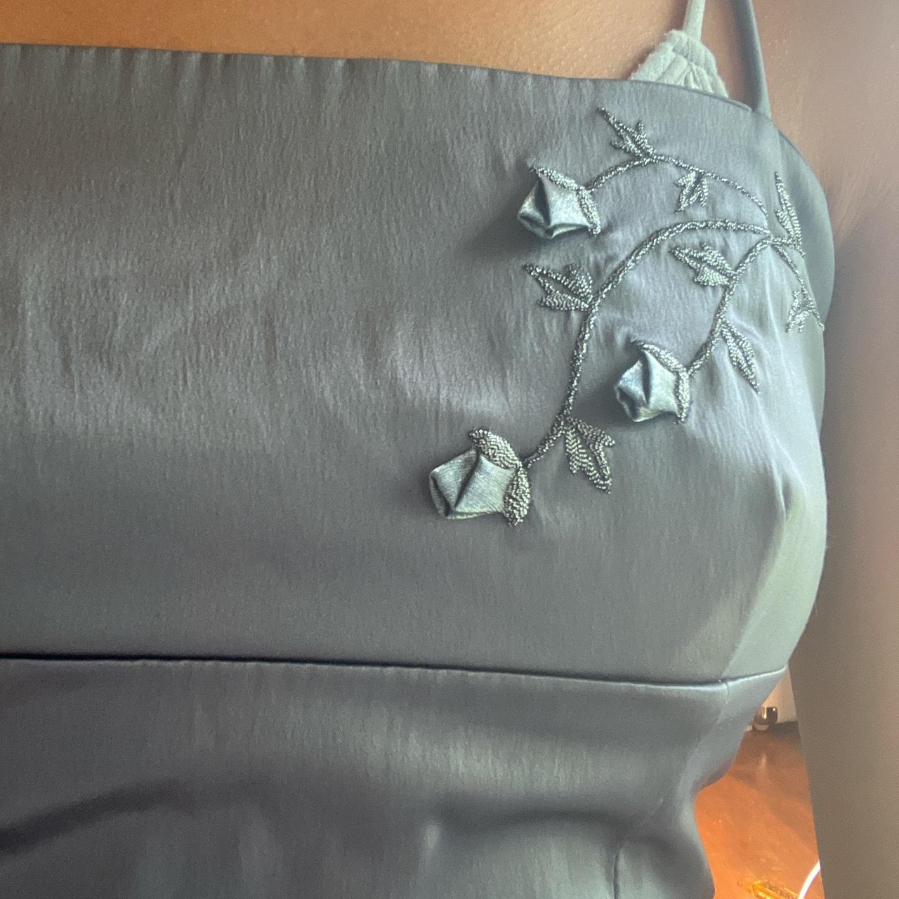 Y2K Grey Midi Dress w/ Flower Details