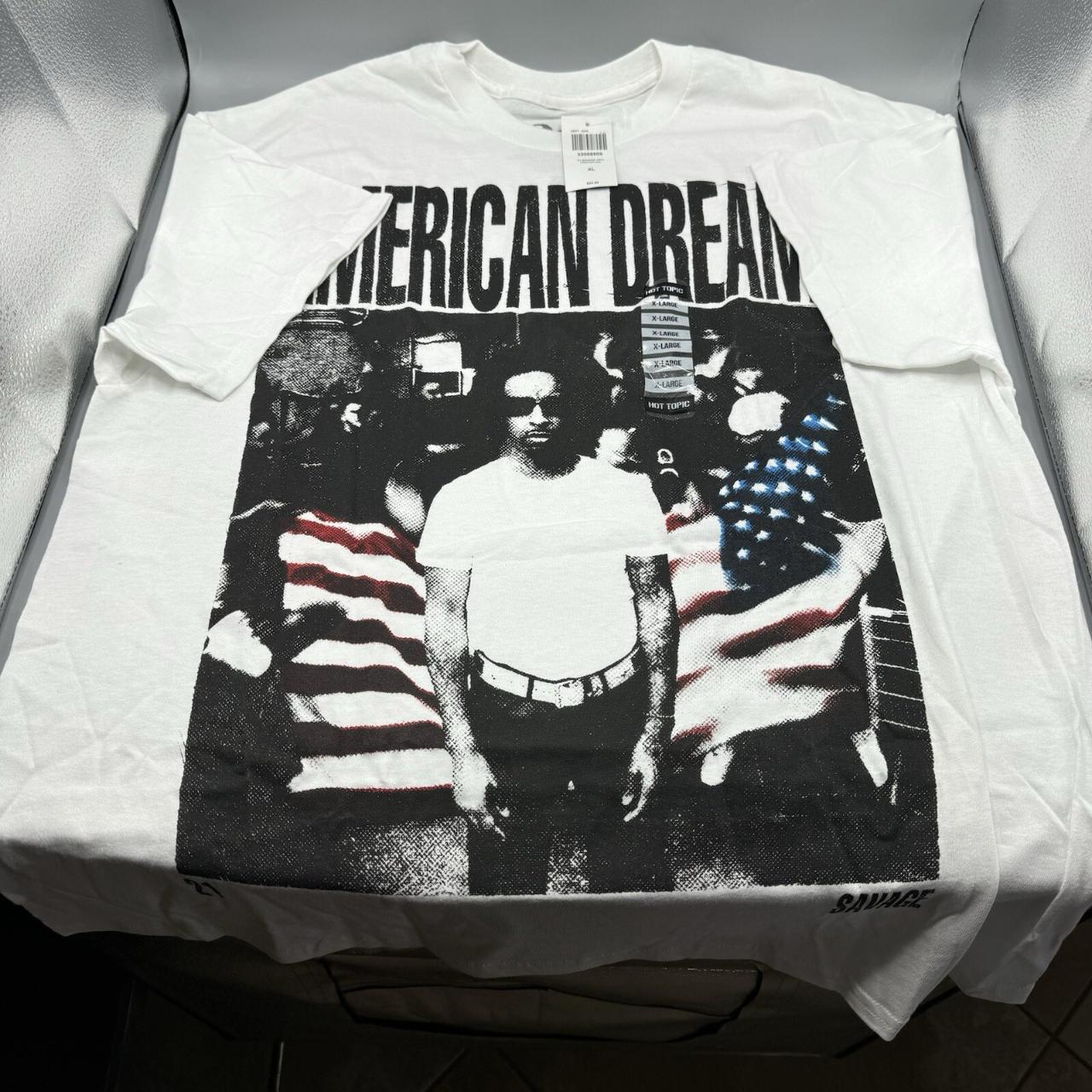 21 Savage American Dream Flag Portrait T-Shirt... | Depop