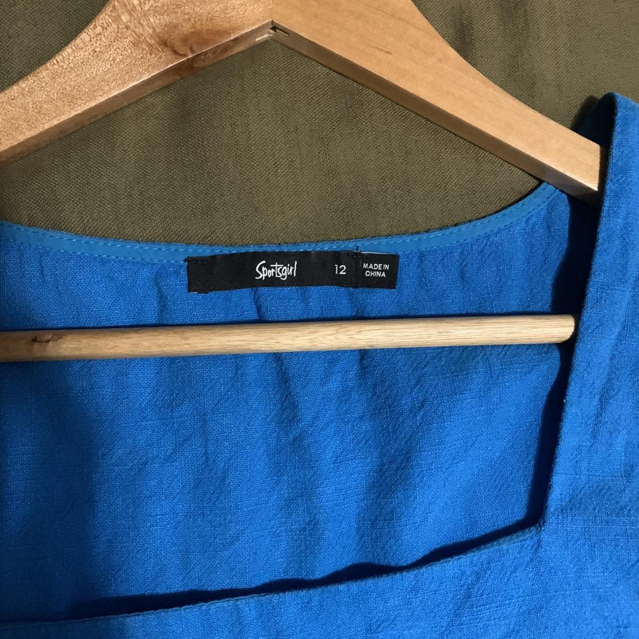 Blue sportsgirl cropped top! Size 12 but fits... - Depop