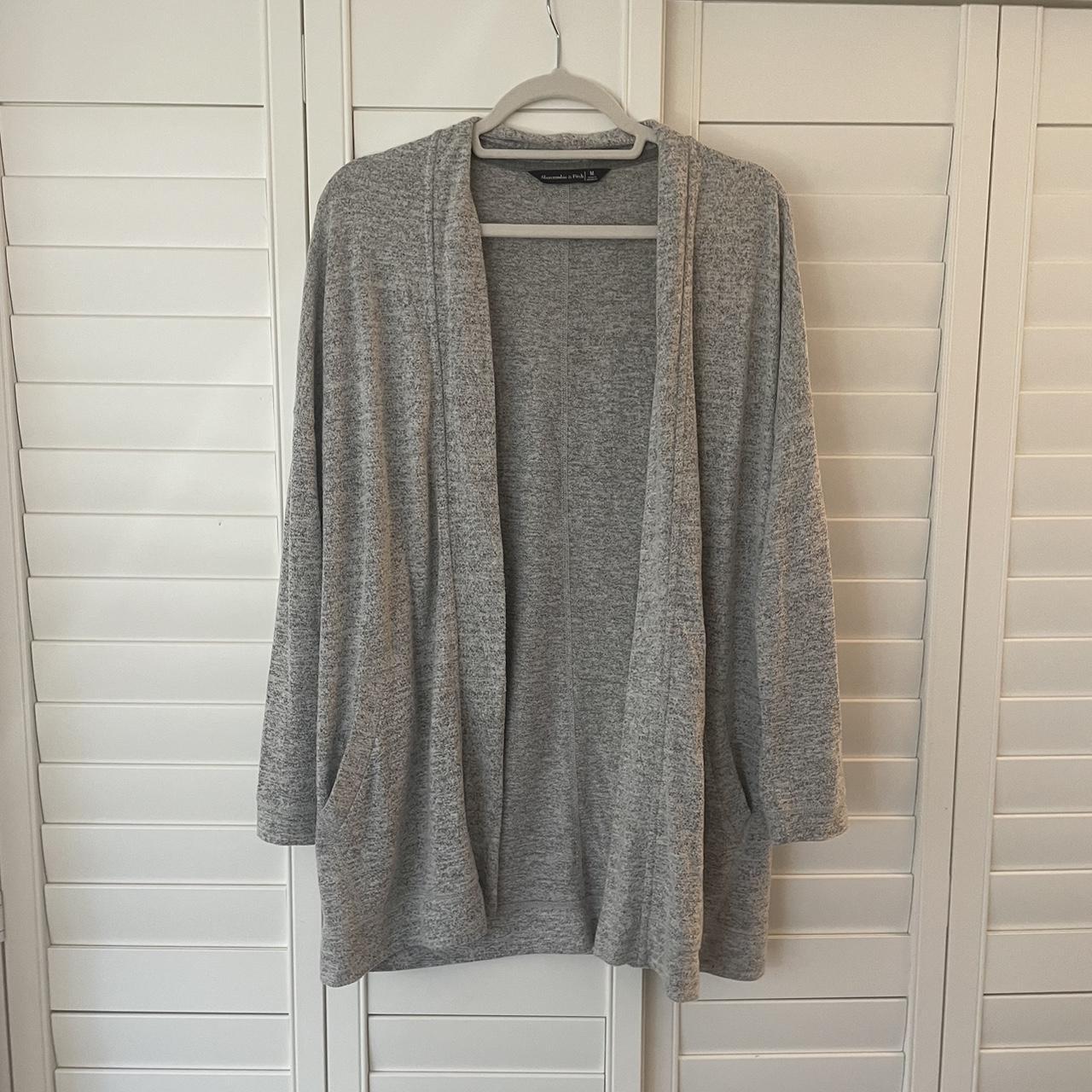 Abercrombie & Fitch grey cardigan size women’s M - Depop