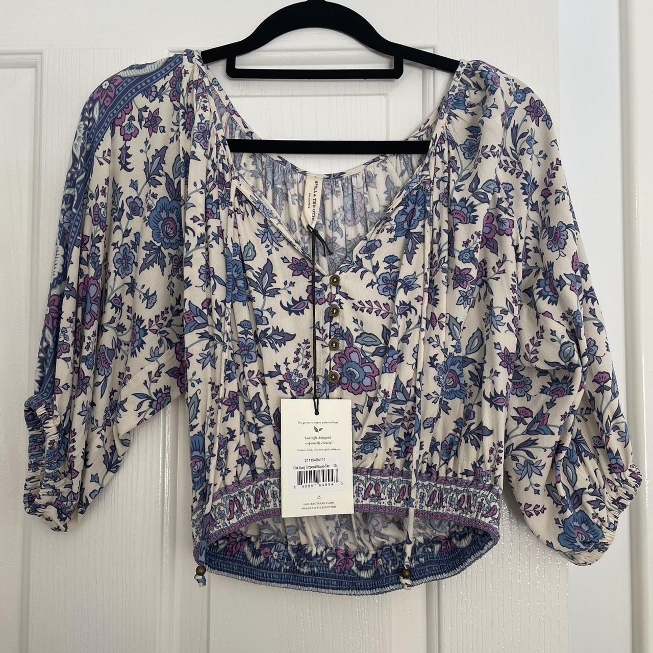 Spell. Folk Song Cropped Blouse. XS. New with tags | Depop