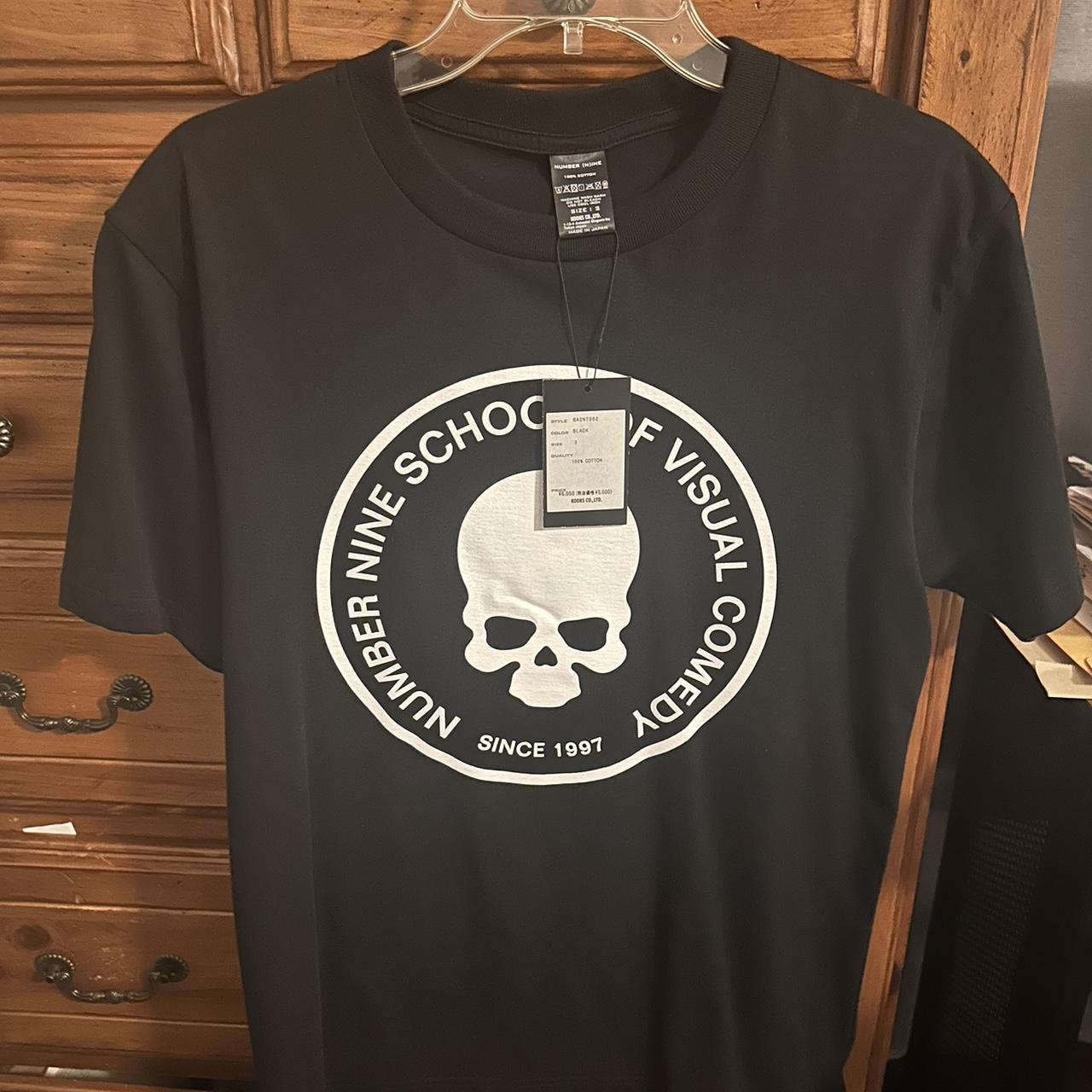 Number (N)ine Men's Black and White T-shirt | Depop