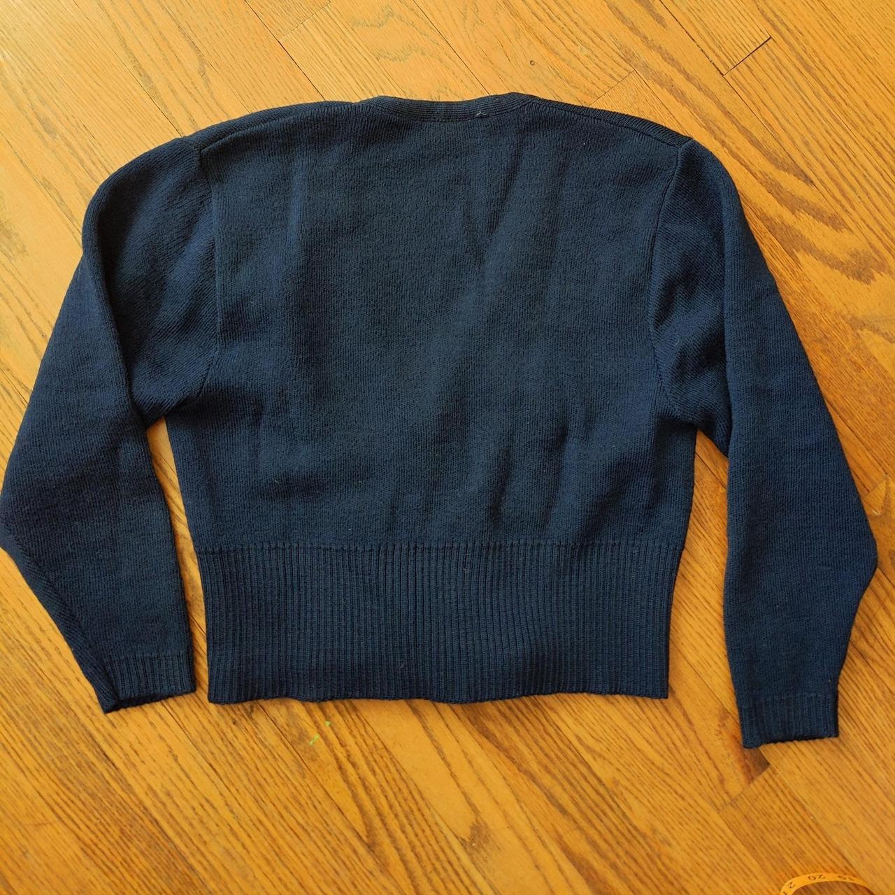 Vintage navy blue Pendleton cardigan with with... - Depop