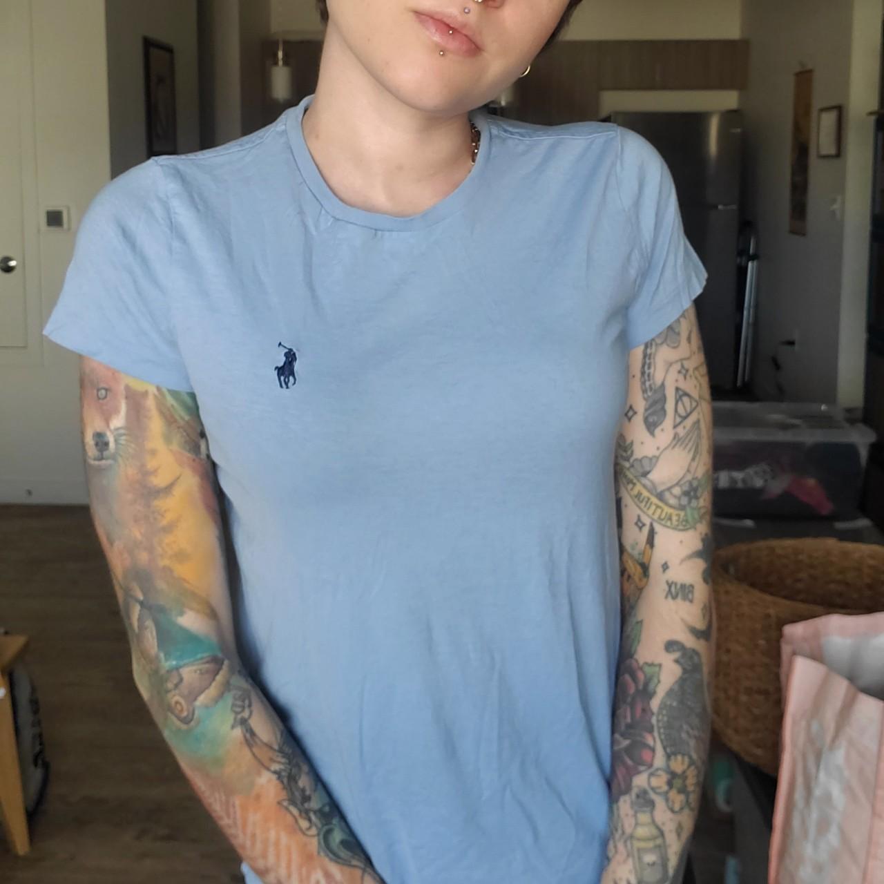 Essential light blue Ralph Lauren tshirt. Tagged... - Depop