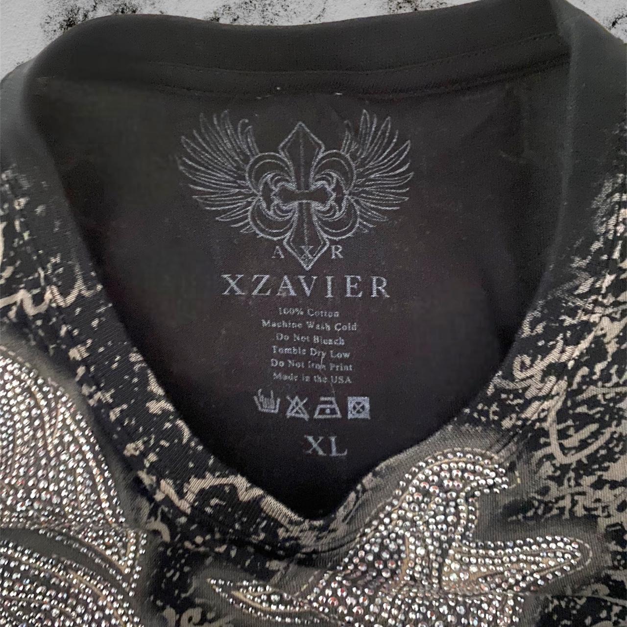 AXR Xzavier Affliction Style T-Shirt embellished... - Depop