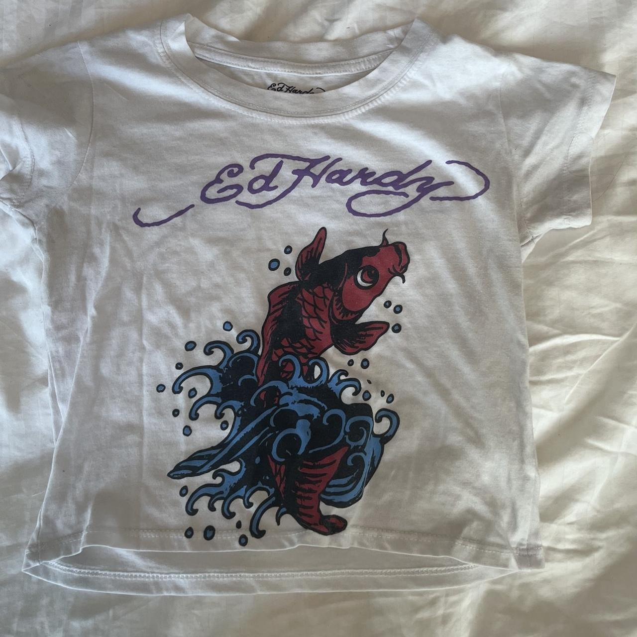 Ed Hardy Koi Fish Baby Tee Originally from Urban... - Depop