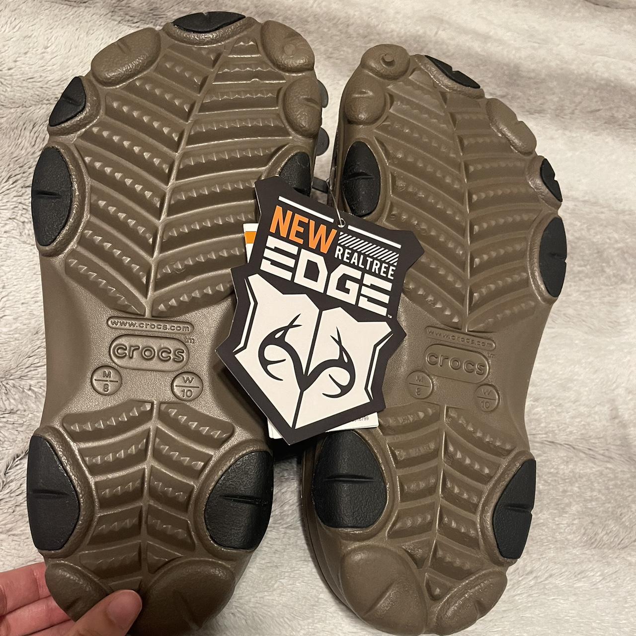 Crocs Men's Orange and Khaki Clogs | Depop