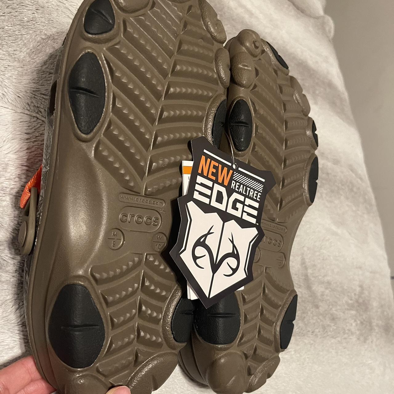 Crocs Men's Orange and Khaki Clogs | Depop