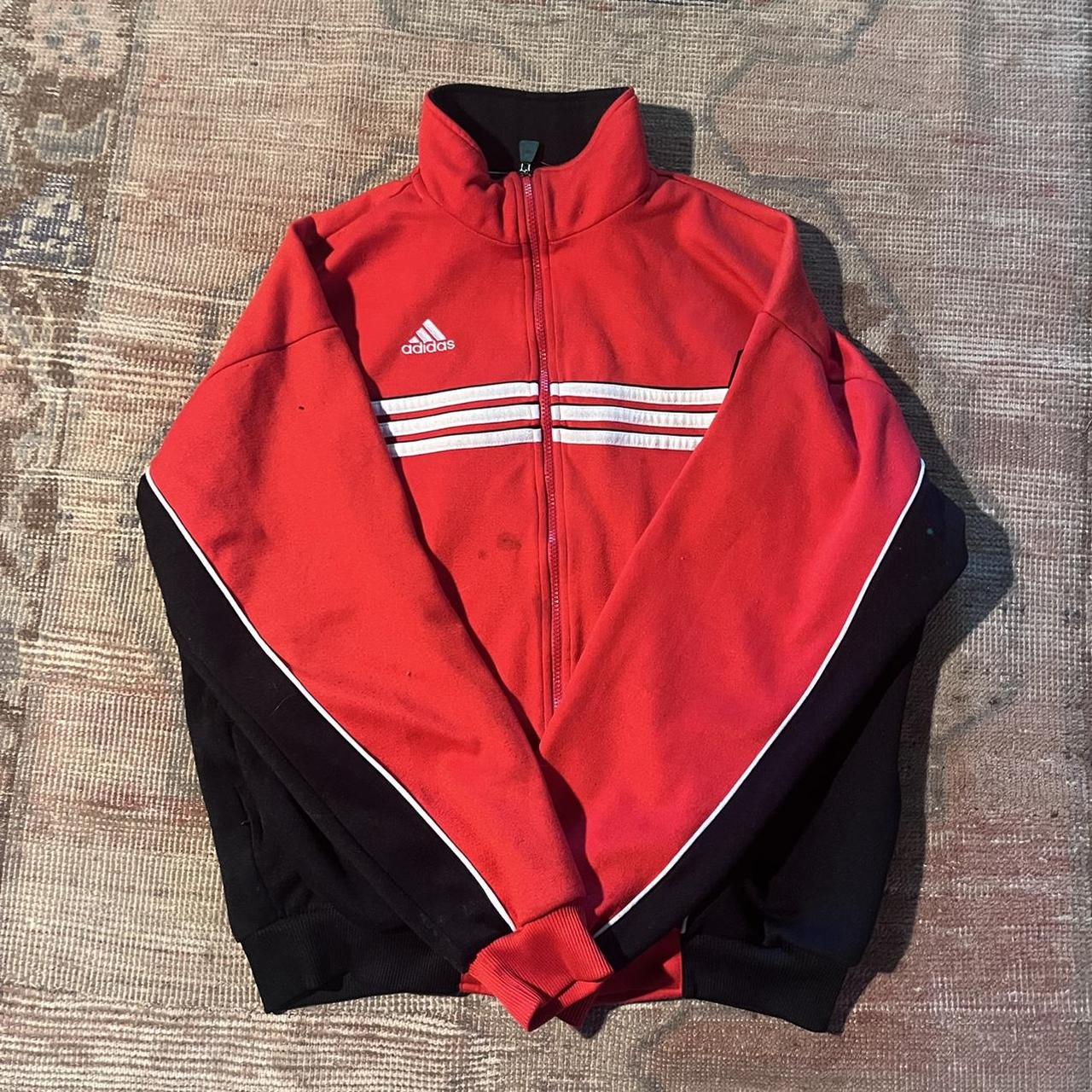 Adidas Men's Red Jacket | Depop