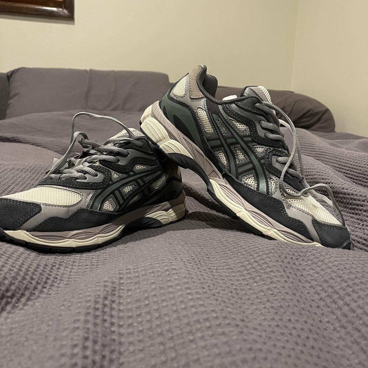 green black asic gel nyc, never worn brand... - Depop